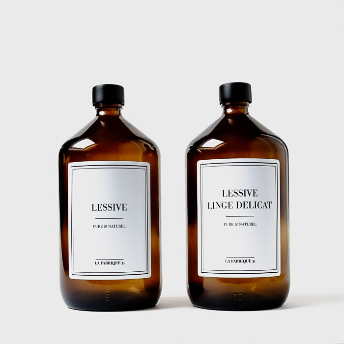Bouteille Lessive liquide en verre ambré neutre – La Fabrique 31