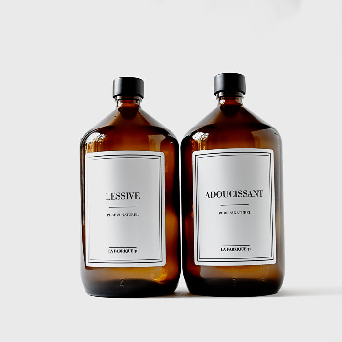 Bouteille Lessive liquide en verre ambré neutre – La Fabrique 31