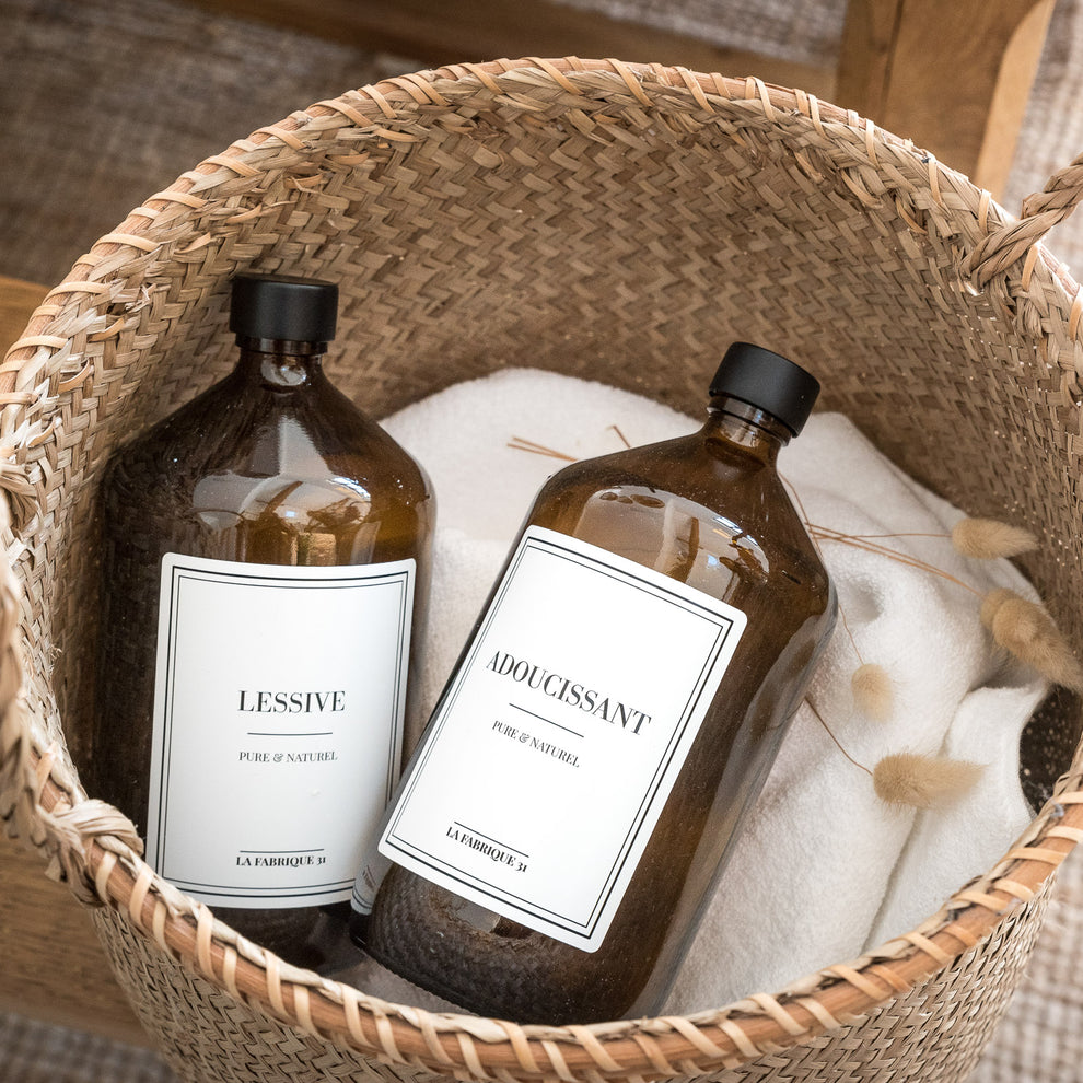 Bouteille Lessive liquide en verre ambré neutre – La Fabrique 31